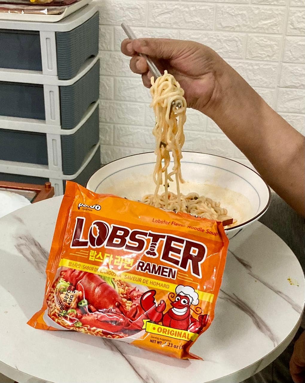 Paldo Lobster Ramen, Spicy Korean Noodles, Pack Of 4, 510 Grams ...