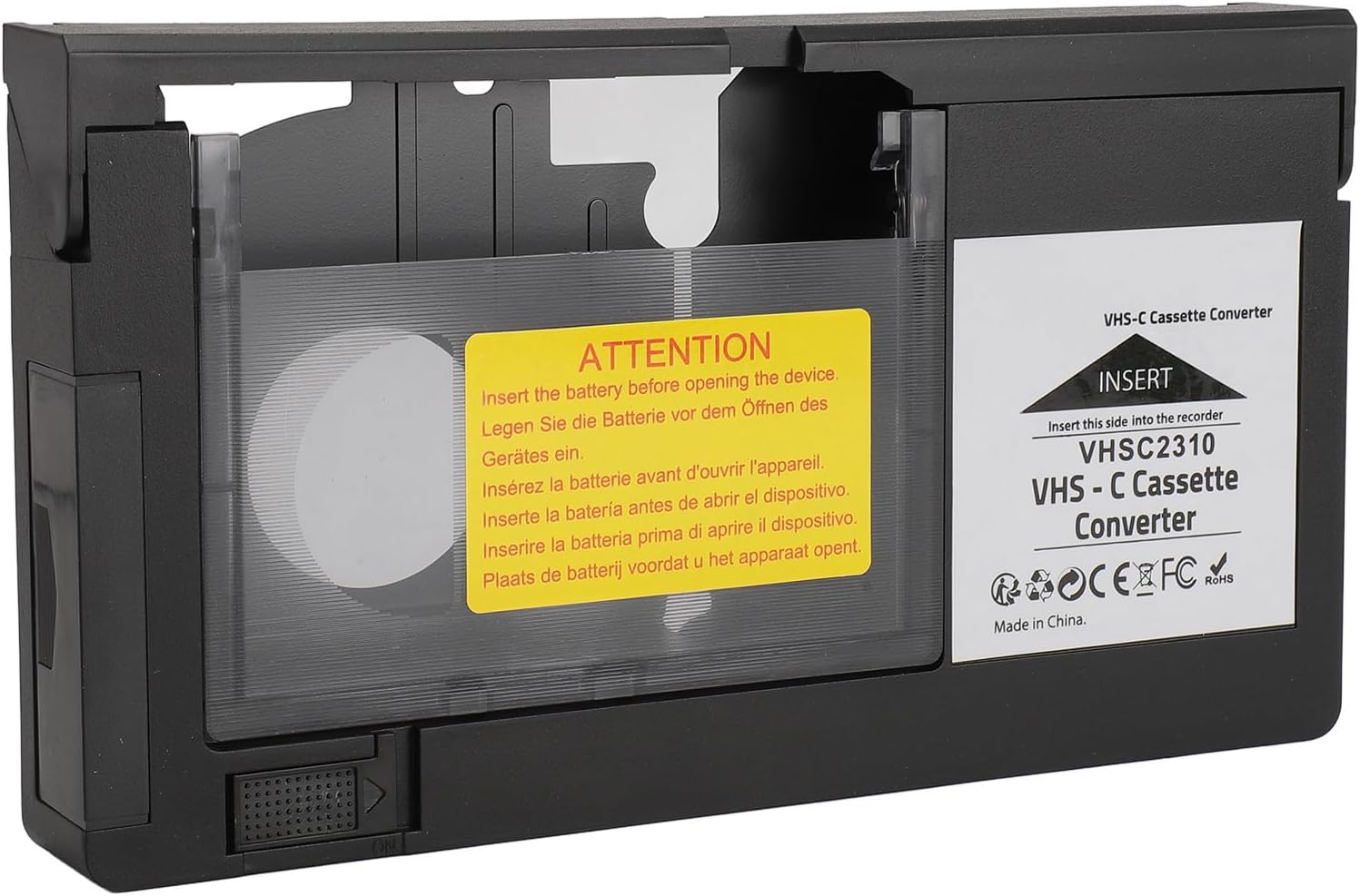 Adattatore per Cassette VHS-C Compatibile con Videocamere VHS‑C S‑VHS e ...