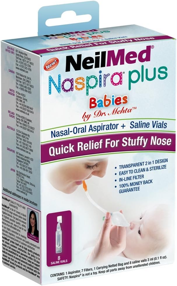 Amazon.com: NeilMed Baby NasaKleen Nasal-Oral Aspirator with 49 Hygiene ...