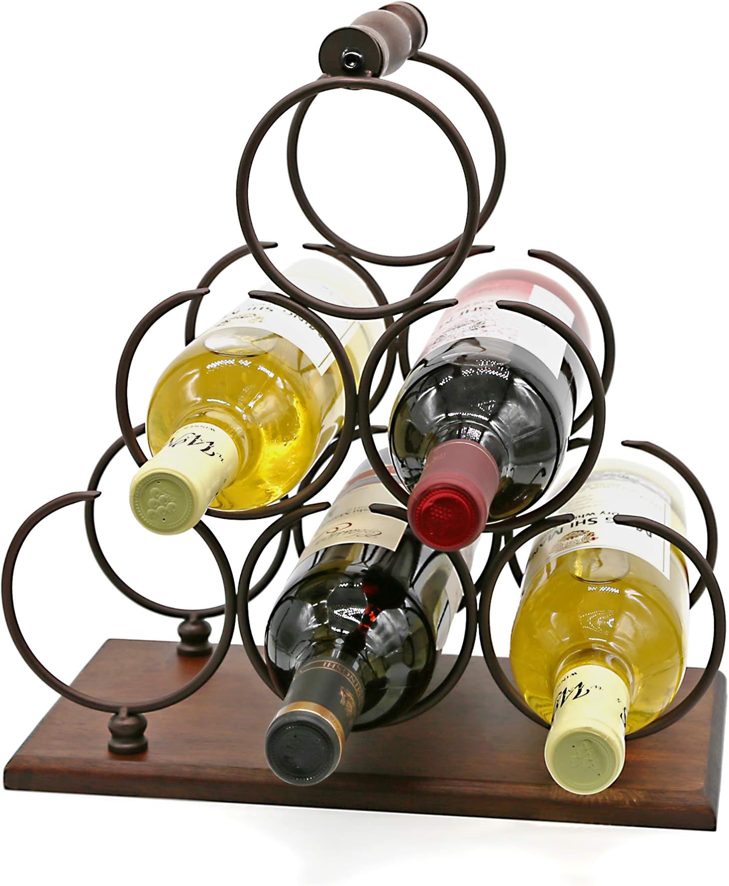 Amazon.com: Black Modern Wire Rustic Counter Wine Rack Countertop Table ...