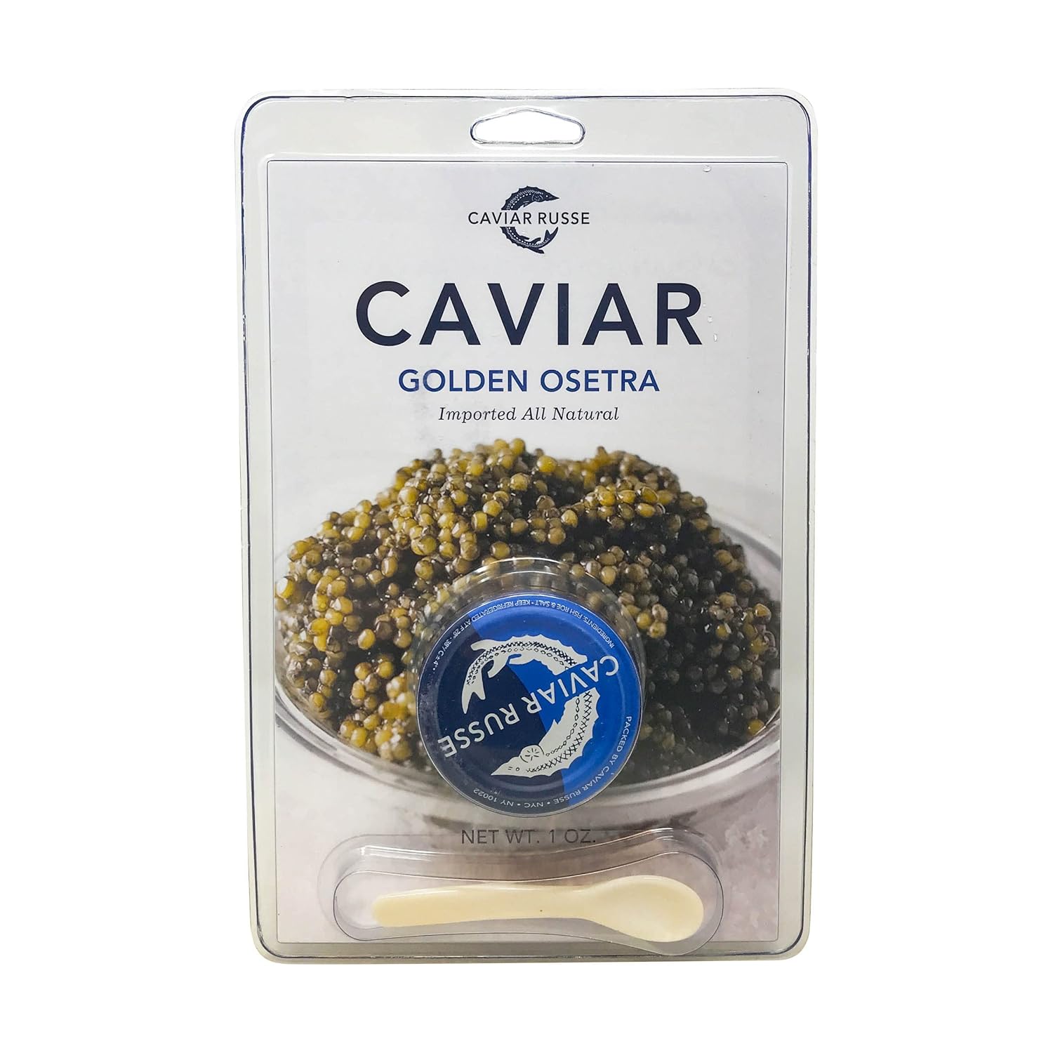 Amazon.com: Caviar Russe, Blister Golden Osetra Caviar, 1 Ounce ...