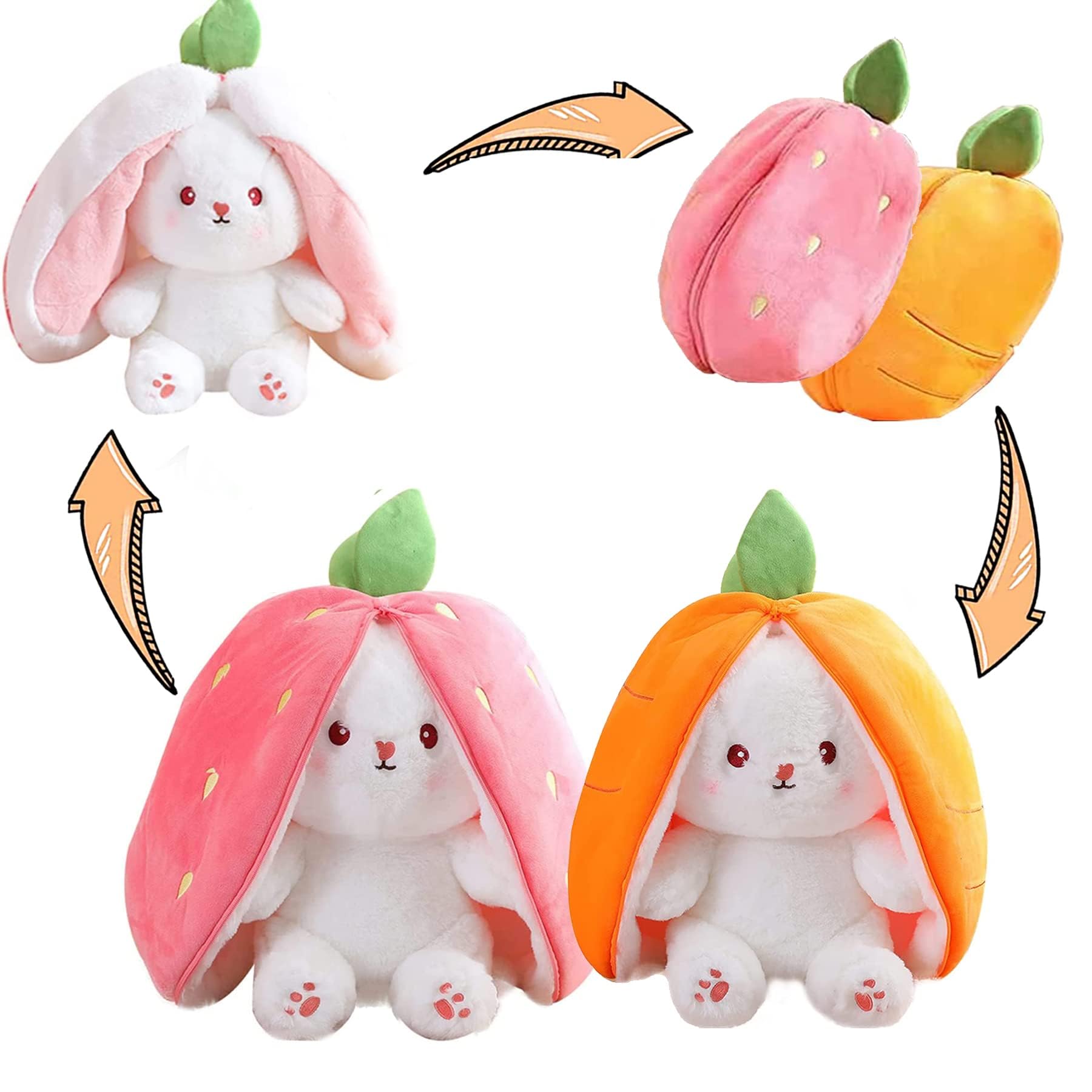 Amazon.com: MIAODAM Cuddly Bunny Stuffed Animal, Kawaii Squishy Cute ...