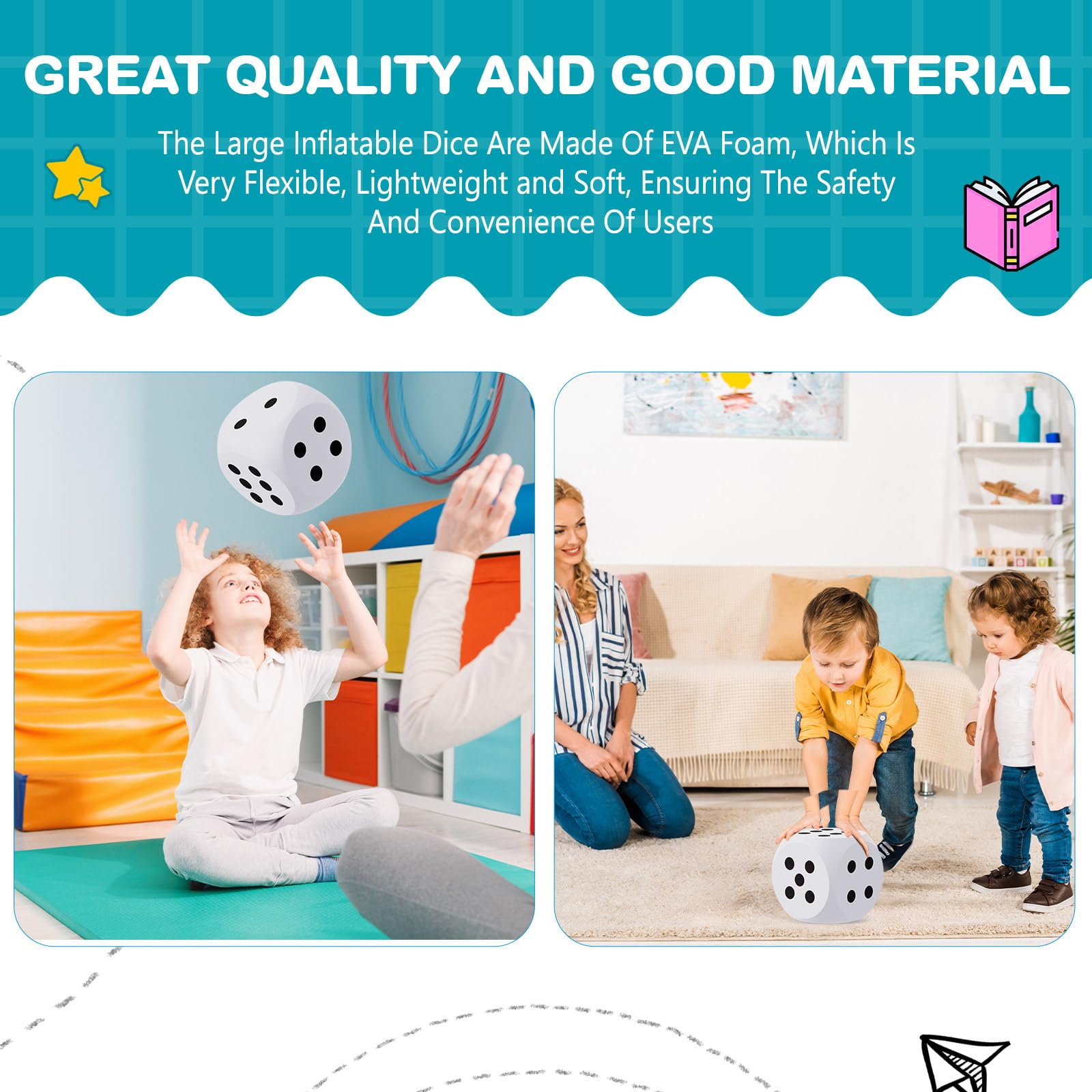 Snapklik.com : Shappy 6 Inches Foam Dice Fun Filled Large Educational ...