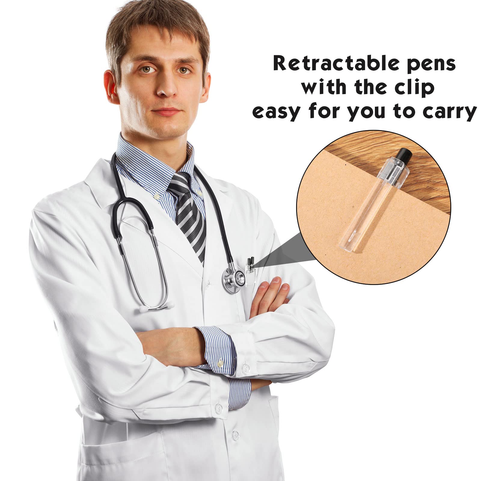 Snapklik.com : 400 Count Pens Bulk Black Retractable Ballpoint Pens ...