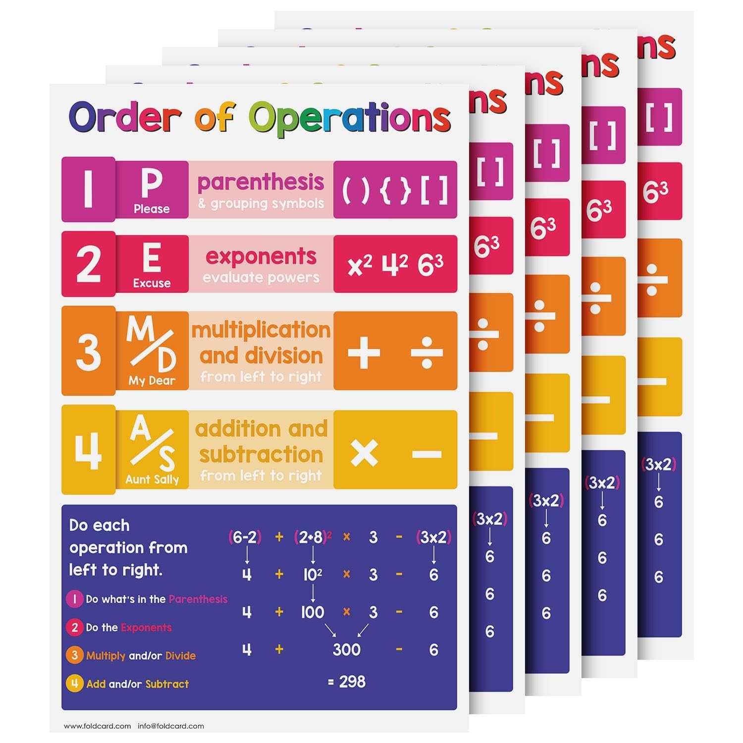 Snapklik.com : Order Of Operations Math Educational Charts For ...
