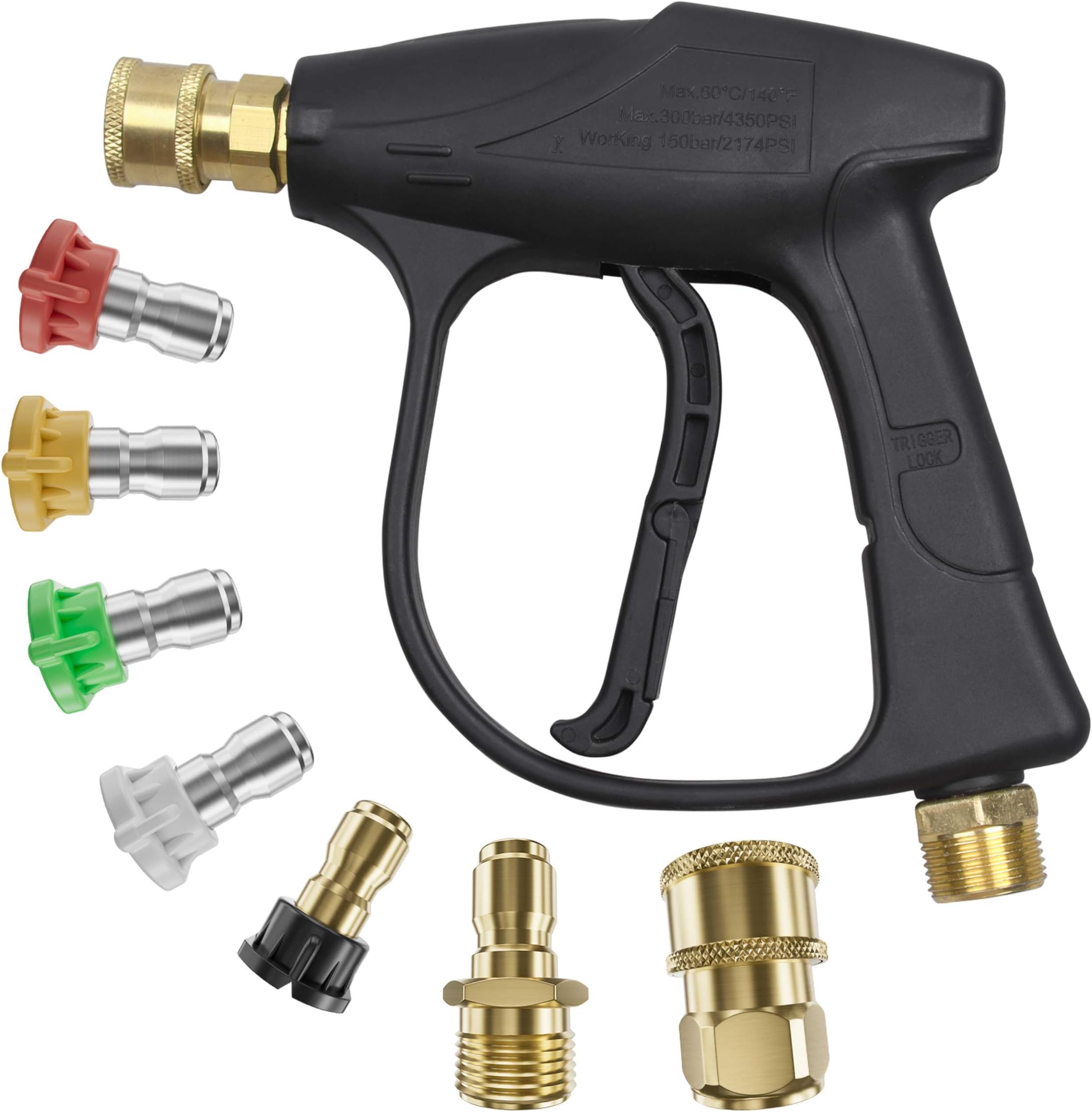 Amazon.com: Short high pressure cleaning gun with rotary joint M22-14 ...