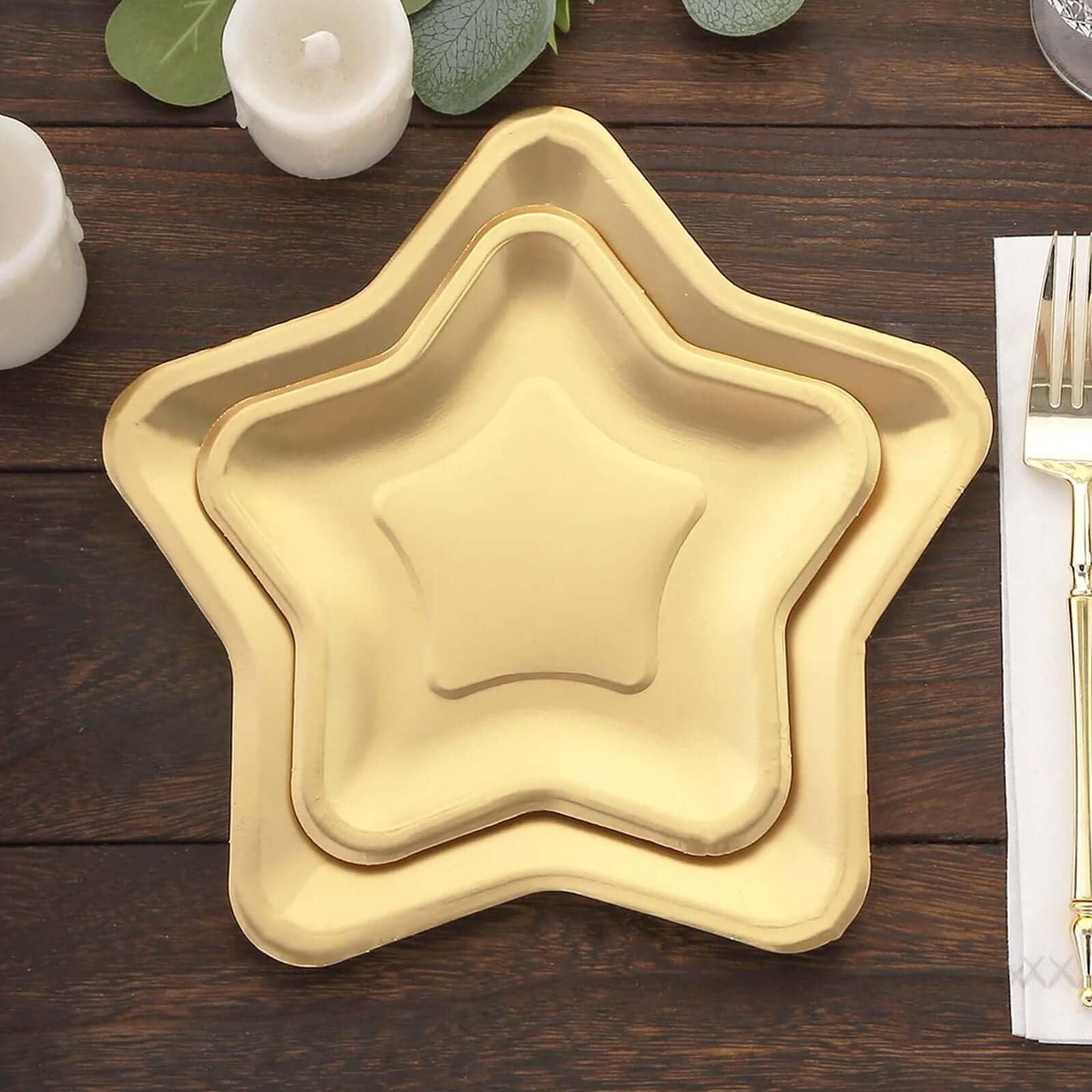Amazon.com: Efavormart 25 Pack Matte Gold Star Shaped Paper Dinner ...