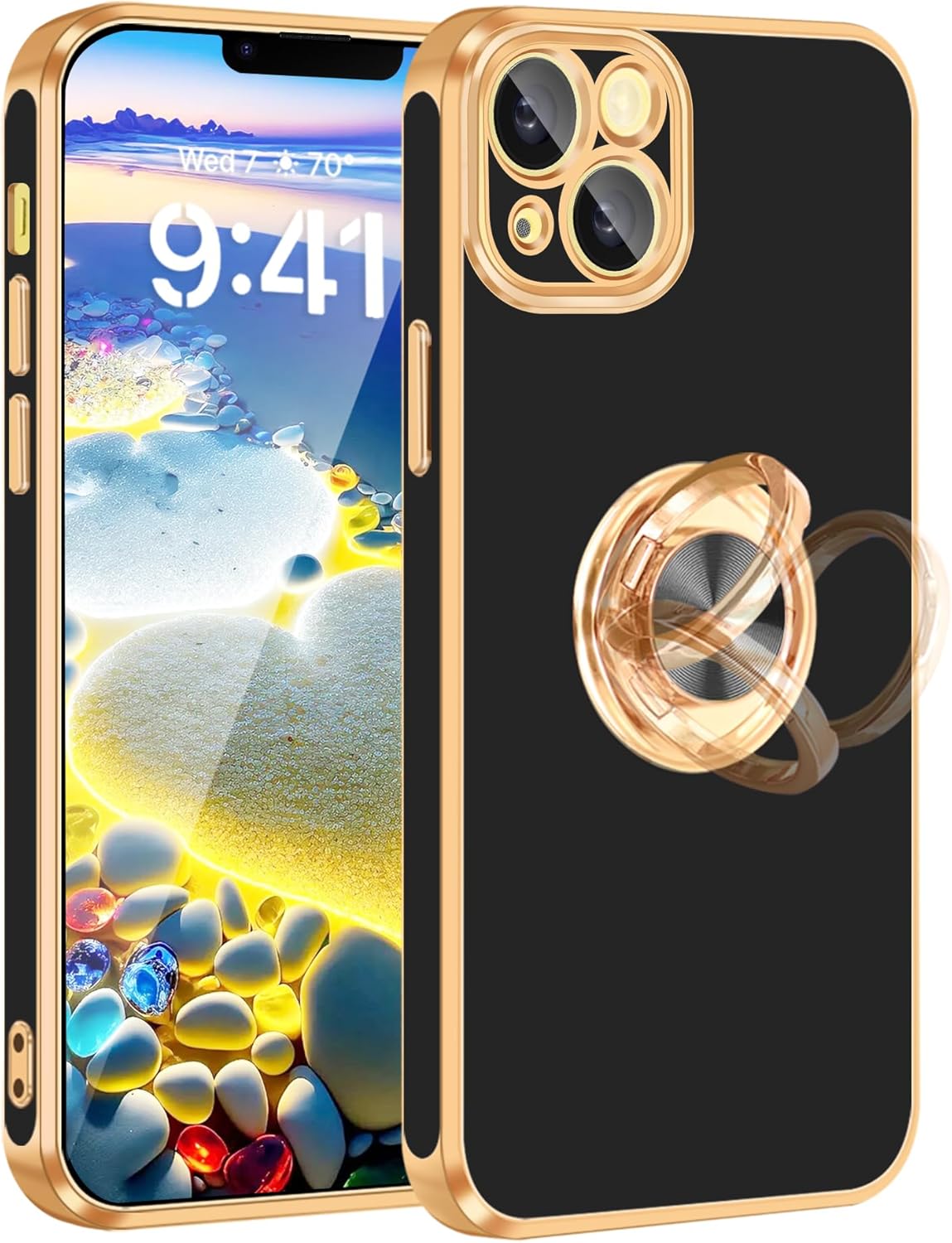 Amazon.com: Fingic for iPhone 14 Plus Case [with 360° Ring Holder Stand ...