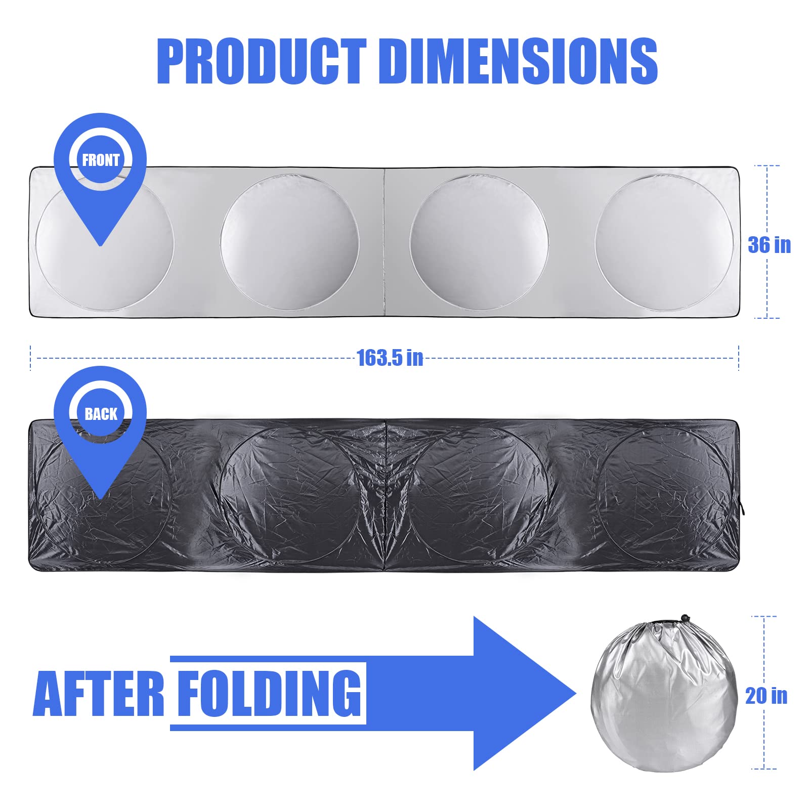 Snapklik.com : Semi-Truck Sun Shade For Windshield & Side Windows,240T ...