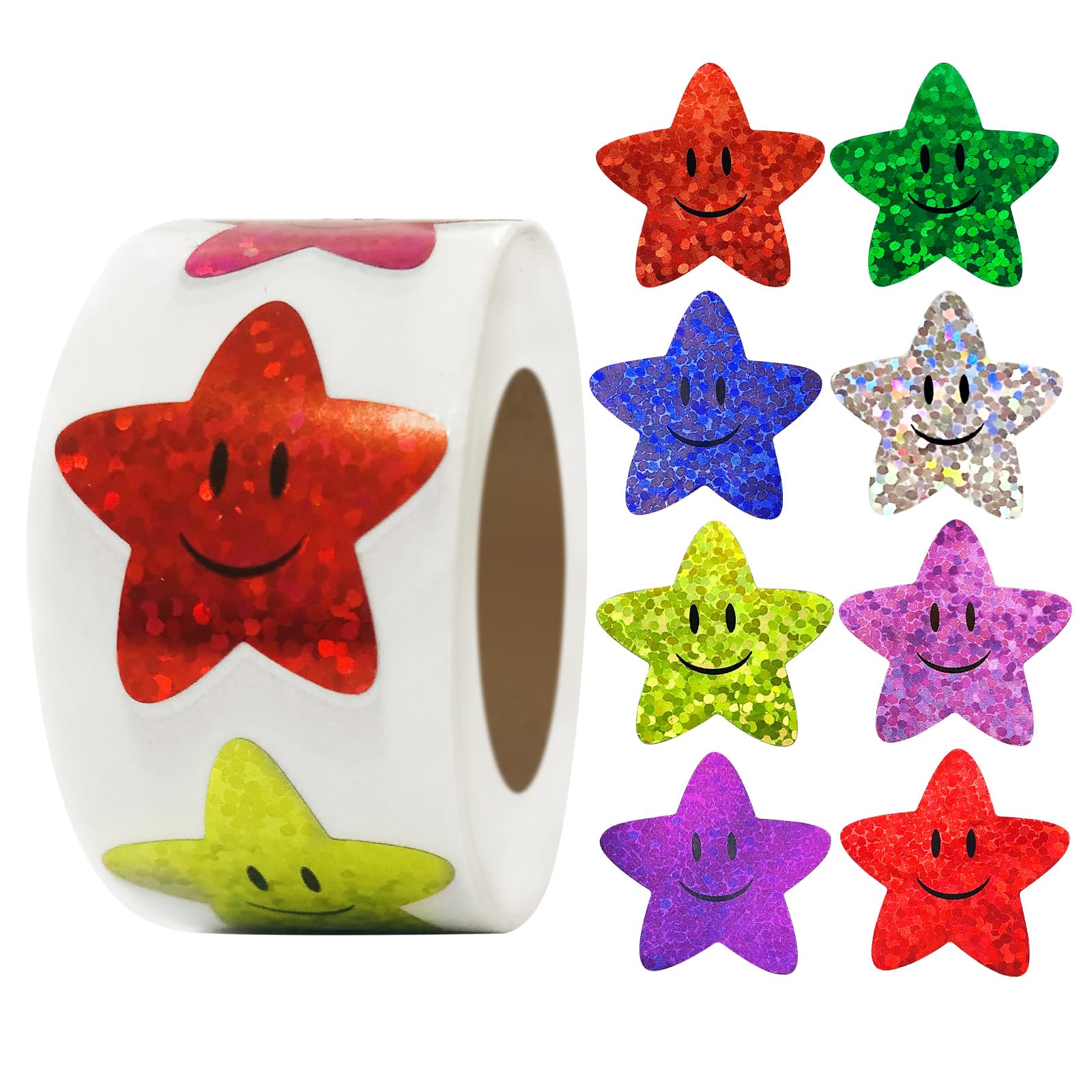 Amazon.com : Star Stickers,500Pcs Smiley face Star Stickers for Kids ...