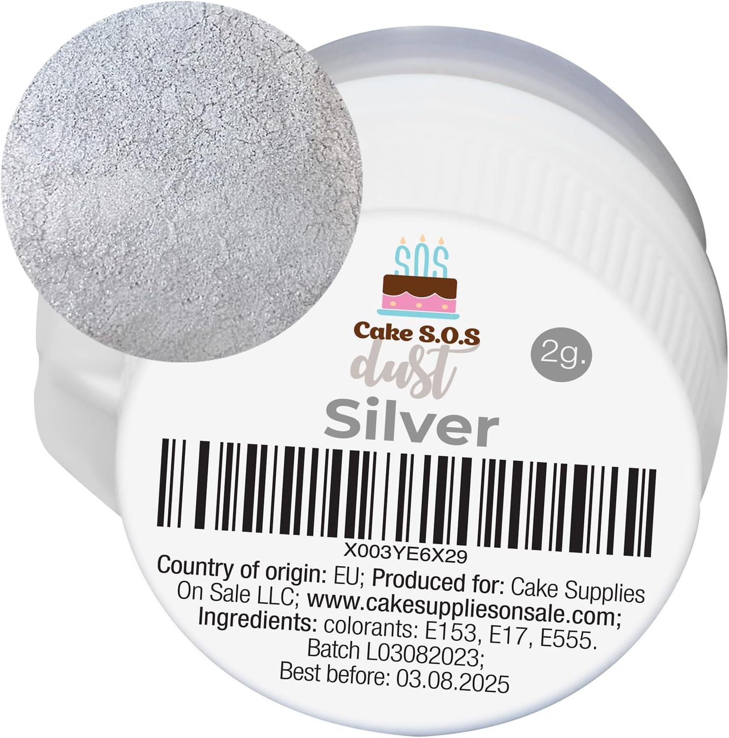 Amazon.com : Silver Edible Metallic Luster Dust (2 grams) : Grocery ...