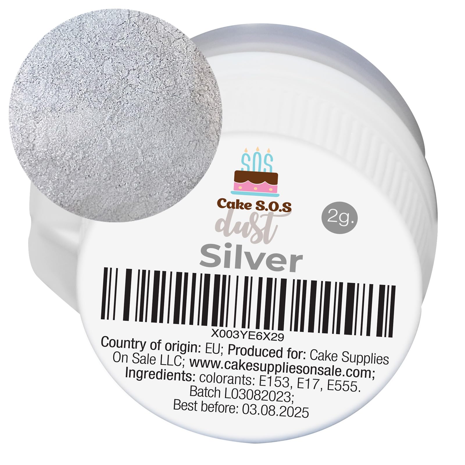 Amazon.com : Silver Edible Metallic Luster Dust (2 grams) : Grocery ...