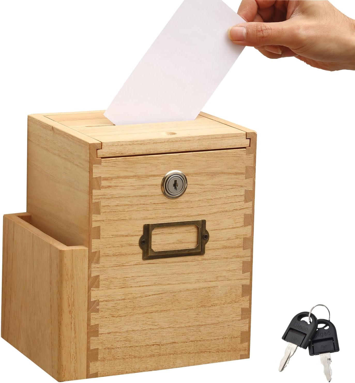 Amazon.com: Juvale Wooden Suggestion Box with Lock and Keys, Brown ...