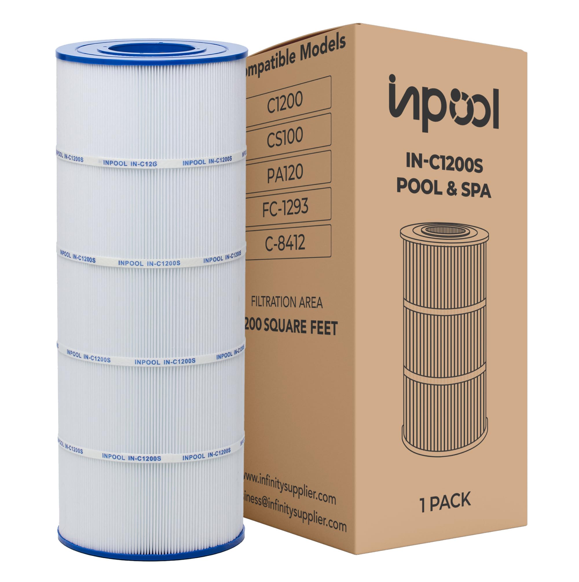 Amazon.com : INPOOL, IN-C1200S – Pool Filter and spa Filter Cartridge ...
