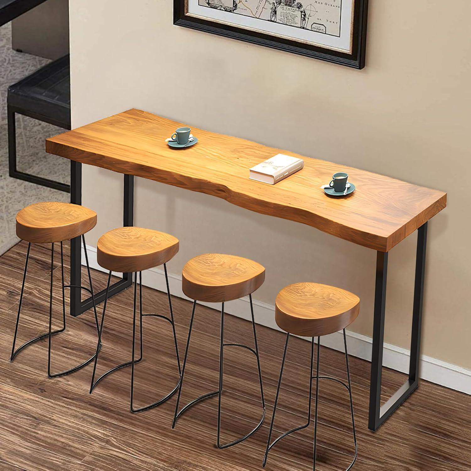 Amazon.com: Narrow Bar Table,Bar Height Table Creative Live Edge Dining ...