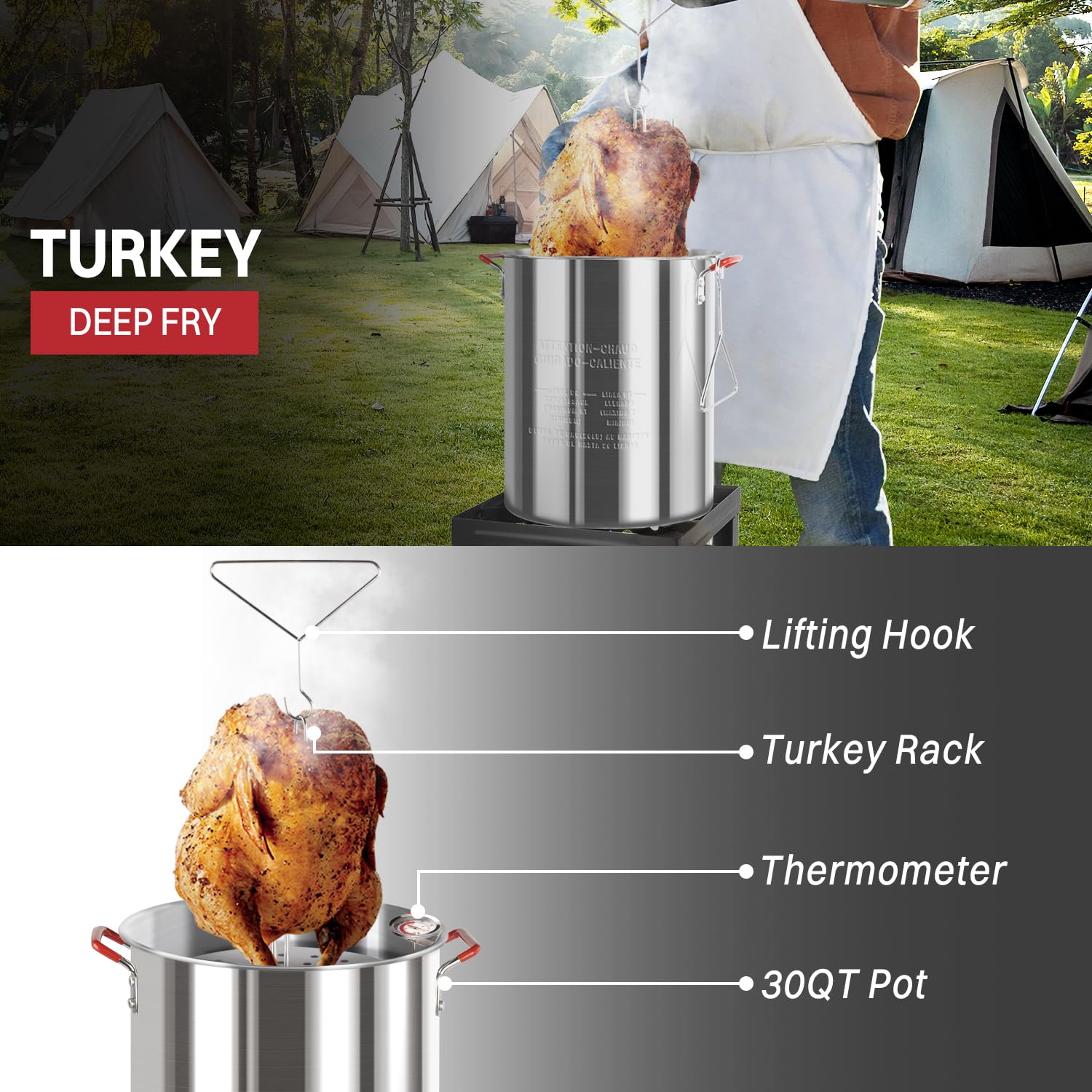 Snapklik.com : 30QT & 10QT Outdoor Fryer Turkey Fryer Seafood Boil Pot ...