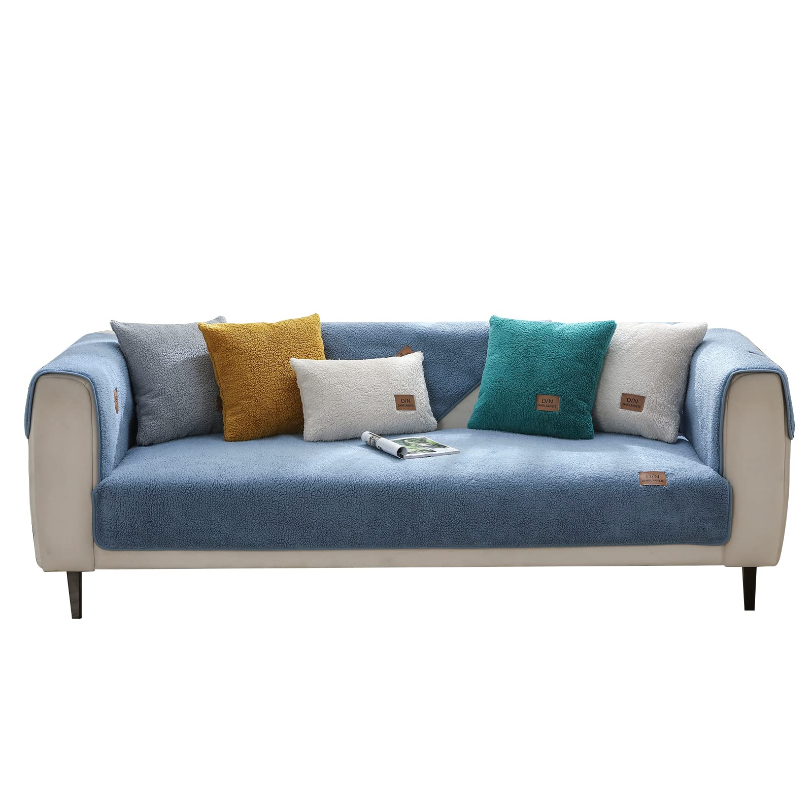 VanderHOME Sofa Cover 1 2 3 4 Seater, Lambswool Couch Cover,Universal ...