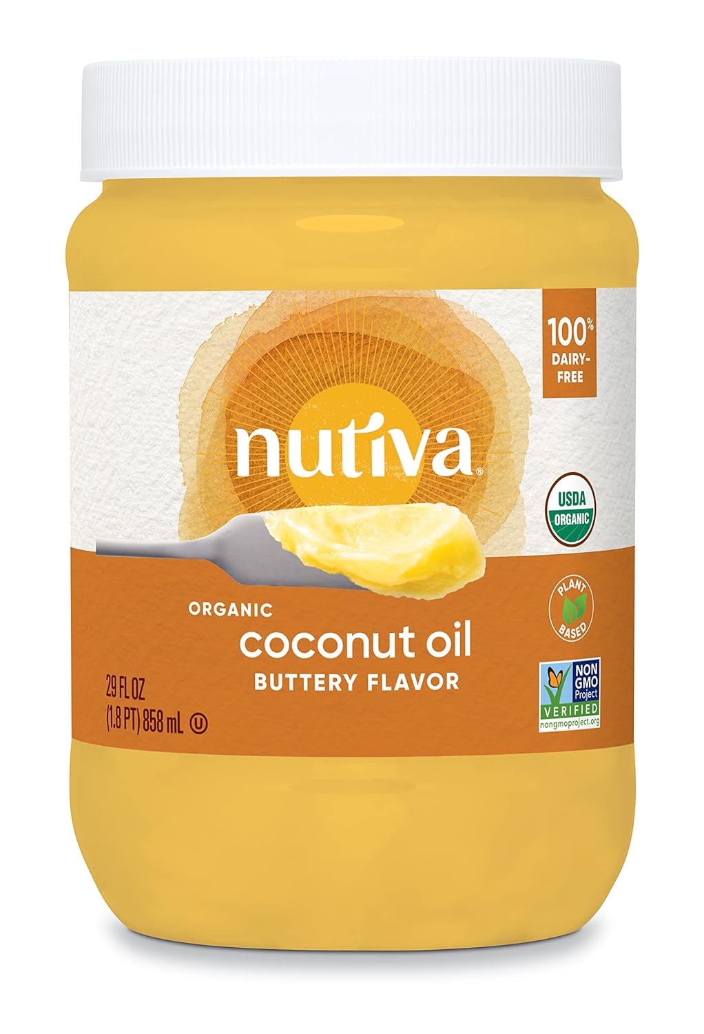 Nutiva Organic Coconut Oil - Non-Dairy Butter Flavor, 29 Fl. Oz. USDA Organic, Non-GMO, Vegan ...