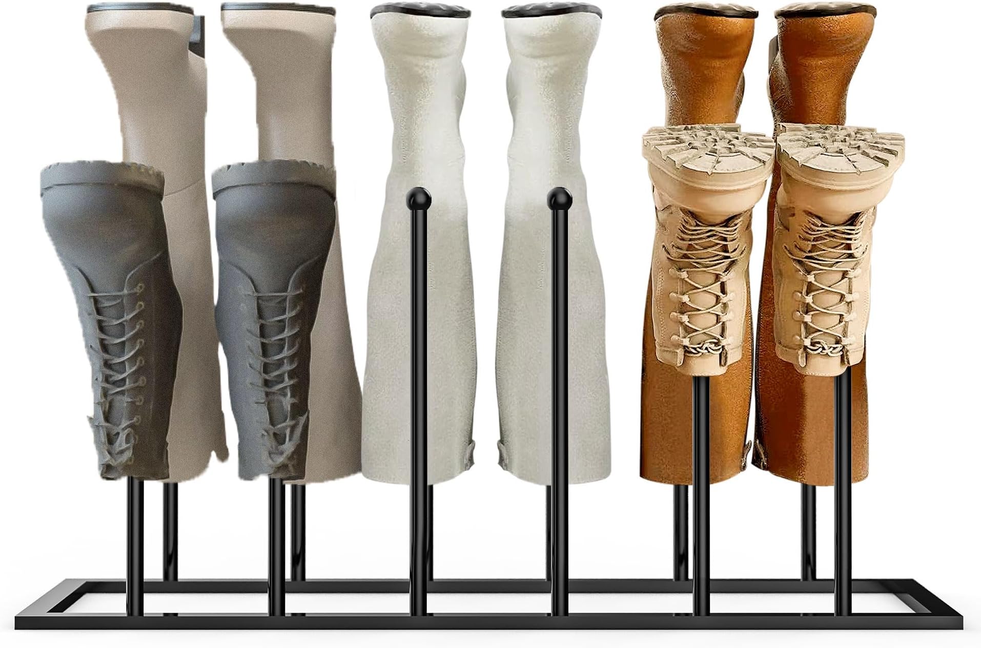 Amazon.com: niffgaff Free Standing Shoe Racks - Black Metal Shoe ...