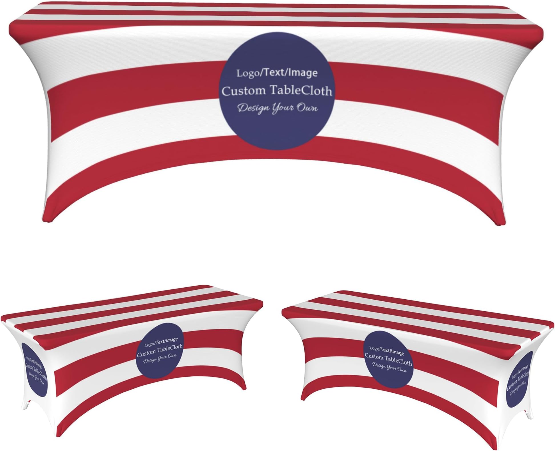 Amazon.com: Personalized Custom Spandex Tablecloth 4ft Customized with ...