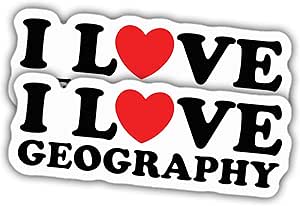 Amazon.com: (2pcs) Geography Stickers Geography Lover Decals I Love ...