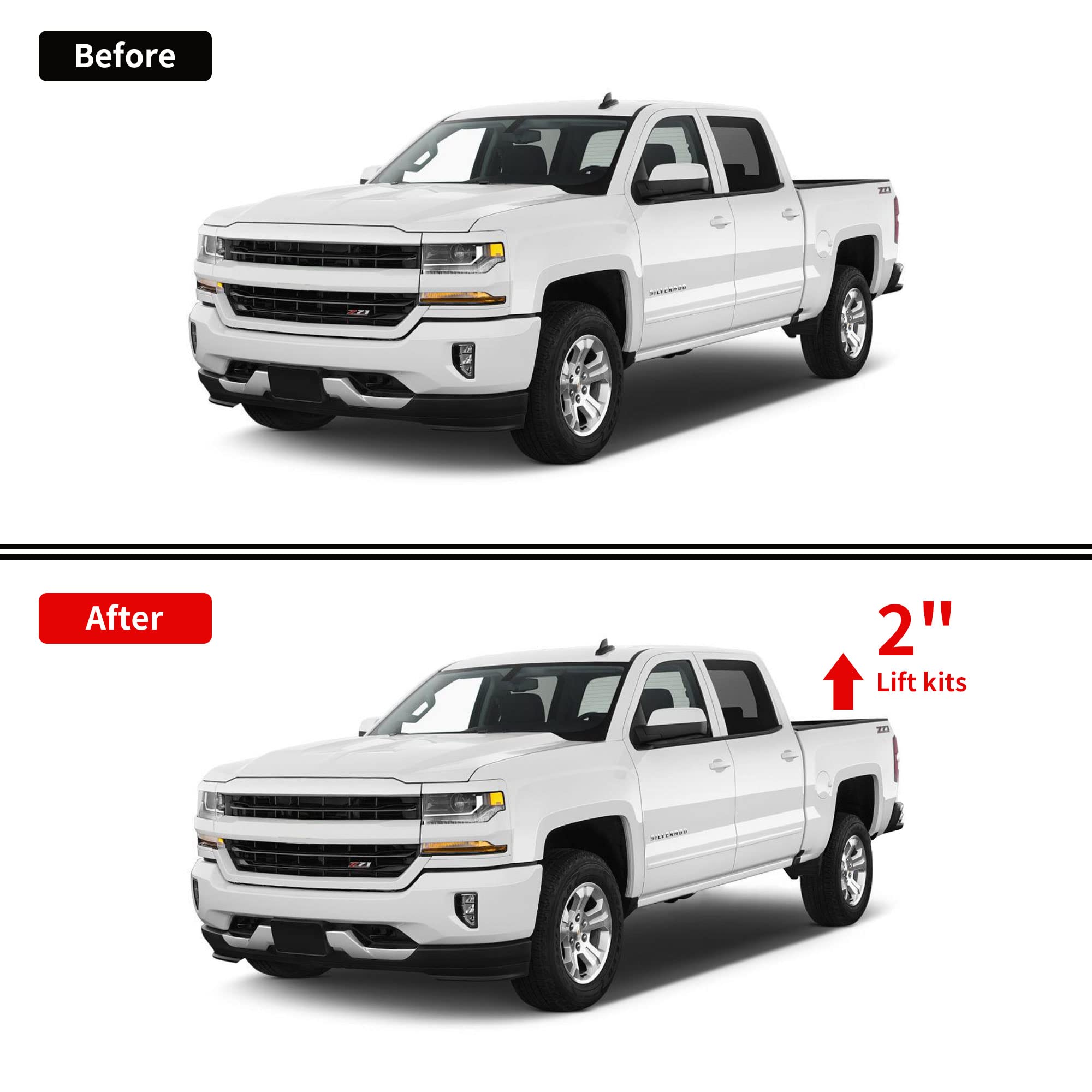 Snapklik.com : FLYCLE 2 Inch Rear Lift Blocks For Chevy Silverado 1500 ...