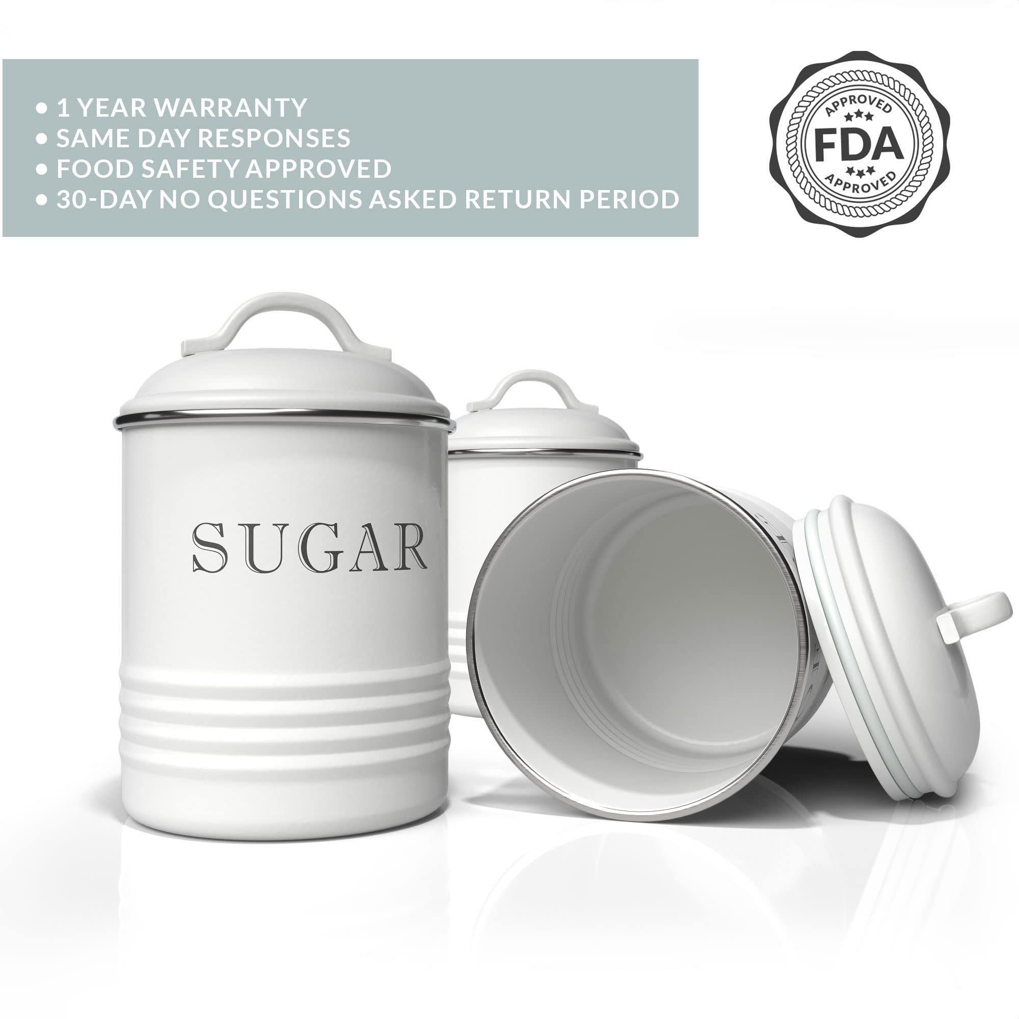 Buy Barnyard Designs White Canister Sets for Kitchen Counter, Vintage ...