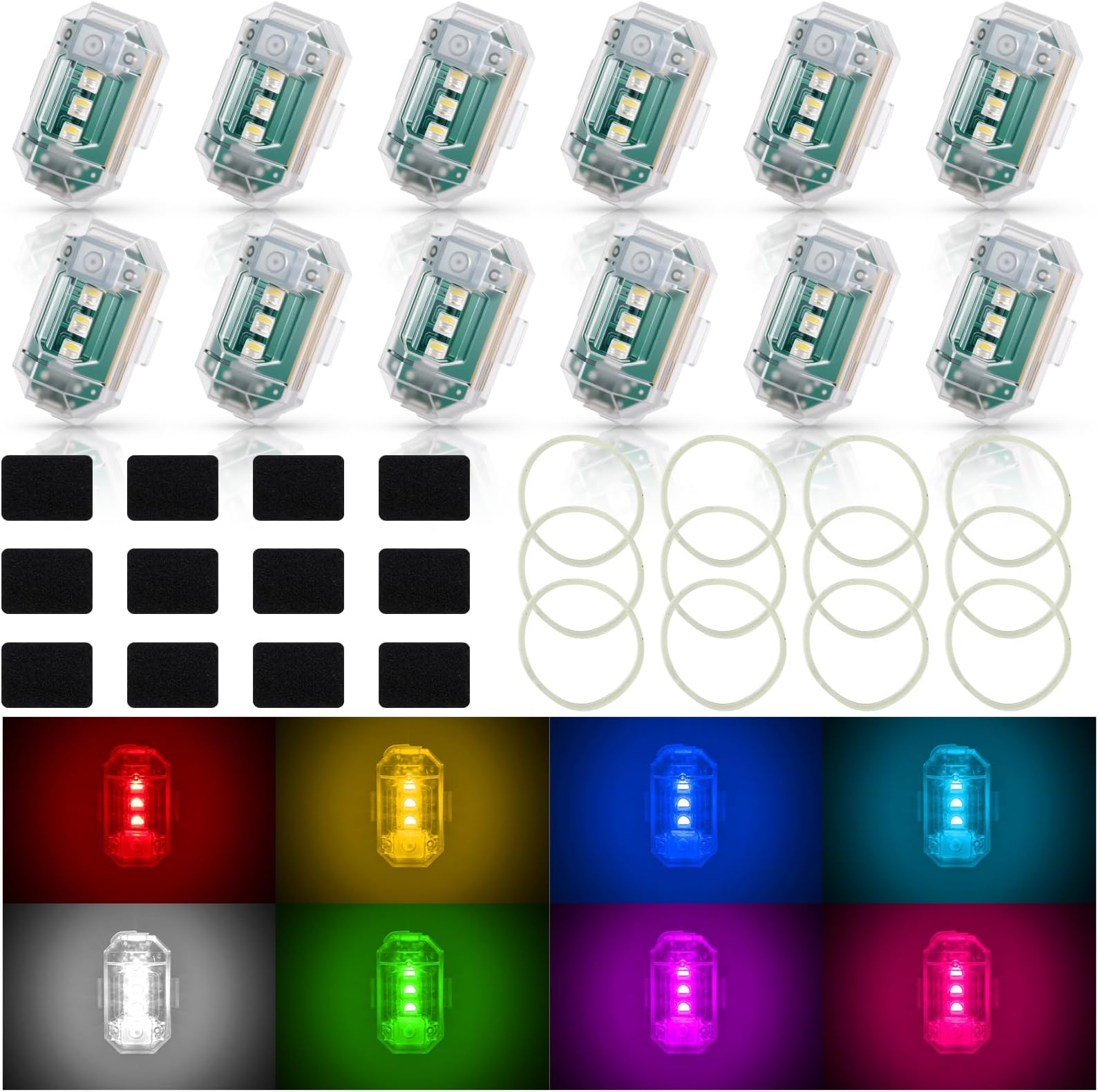 Amazon.com: Xuhal 12 Pcs Wireless LED Strobe Lights with Remote Control ...