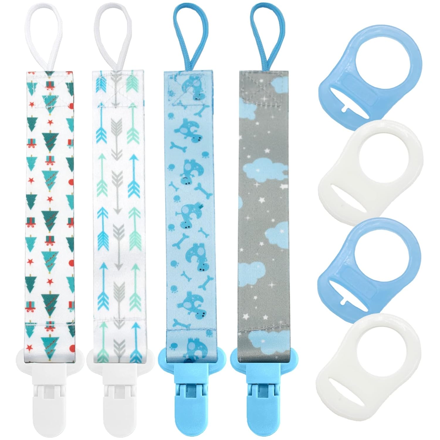 Amazon.com : dudoct 8 Pcs Dummy Clips Girls Baby Pacifier Holder ...