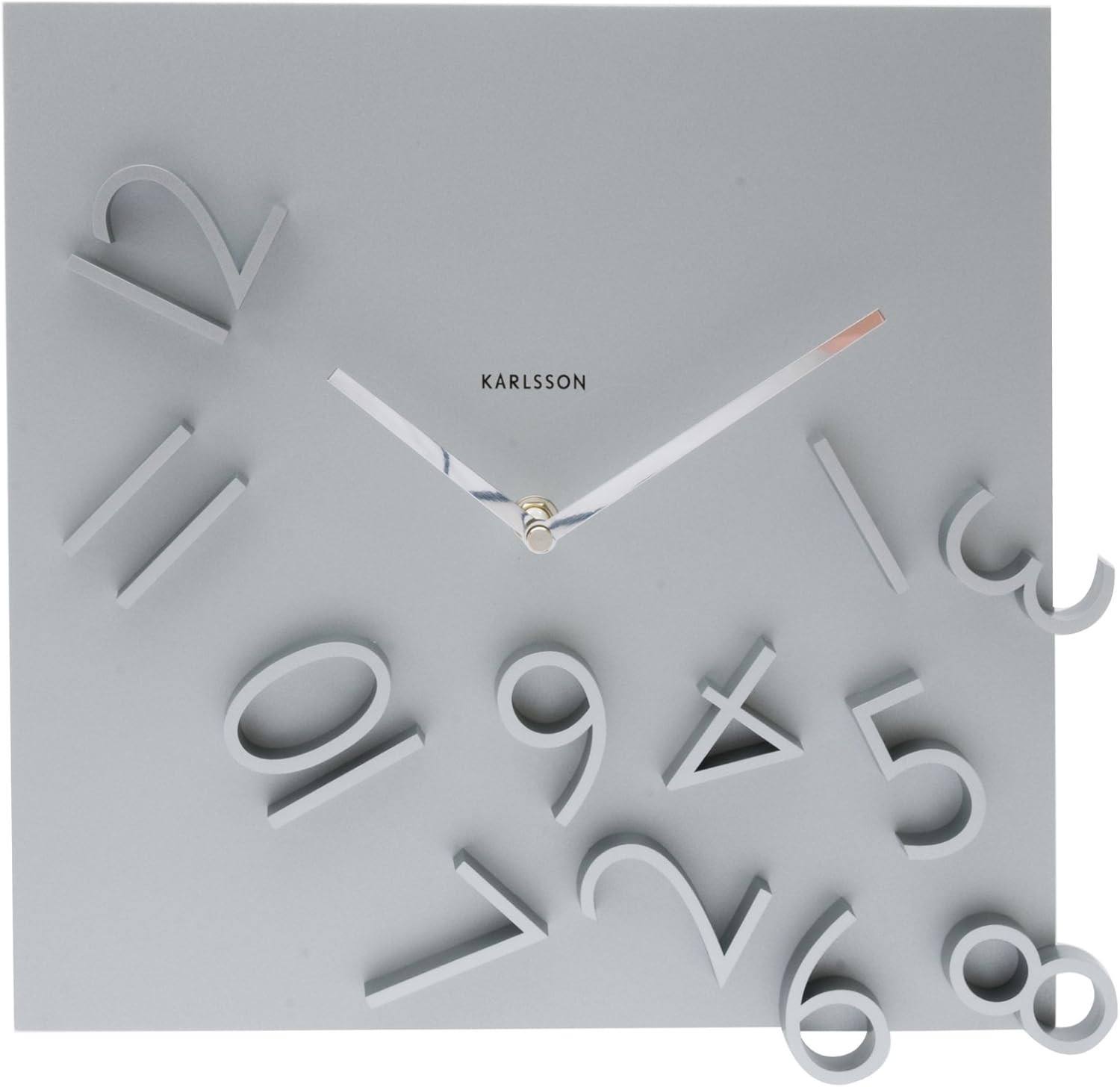 Amazon.com: Present Time Karlsson Wall Clock Falling Numbers, Silver ...