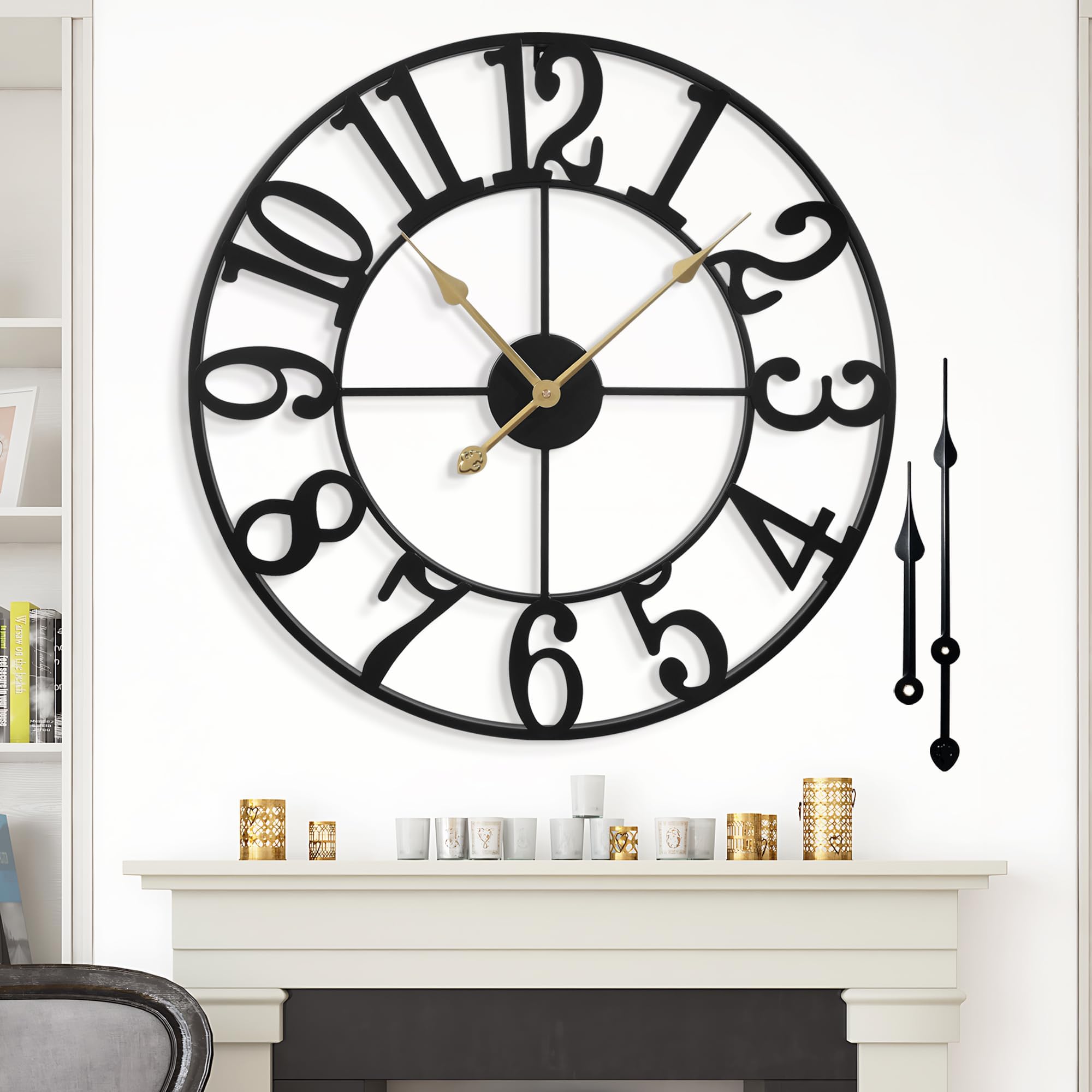 Amazon.com: 22 Inch Modern Large Colorful Wall Clock Silent Non Ticking ...