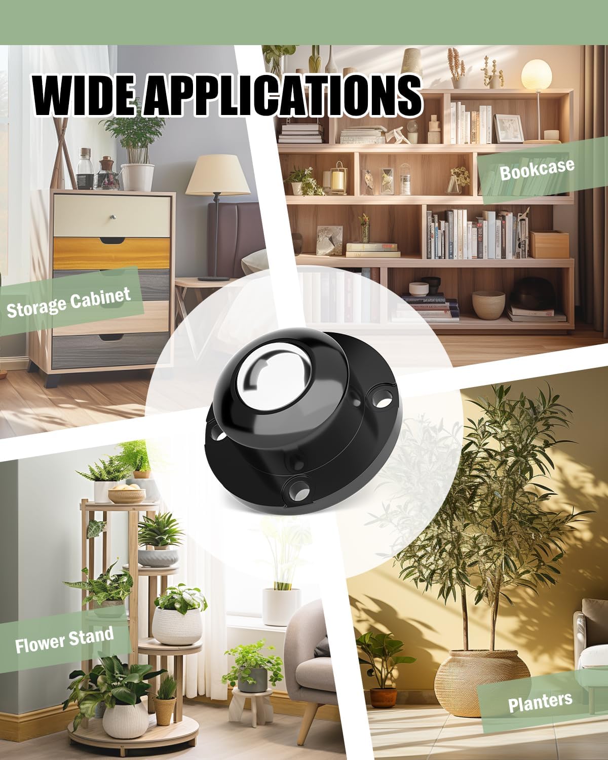 Snapklik.com : Self Adhesive Caster Wheels, Appliance Rollers For ...