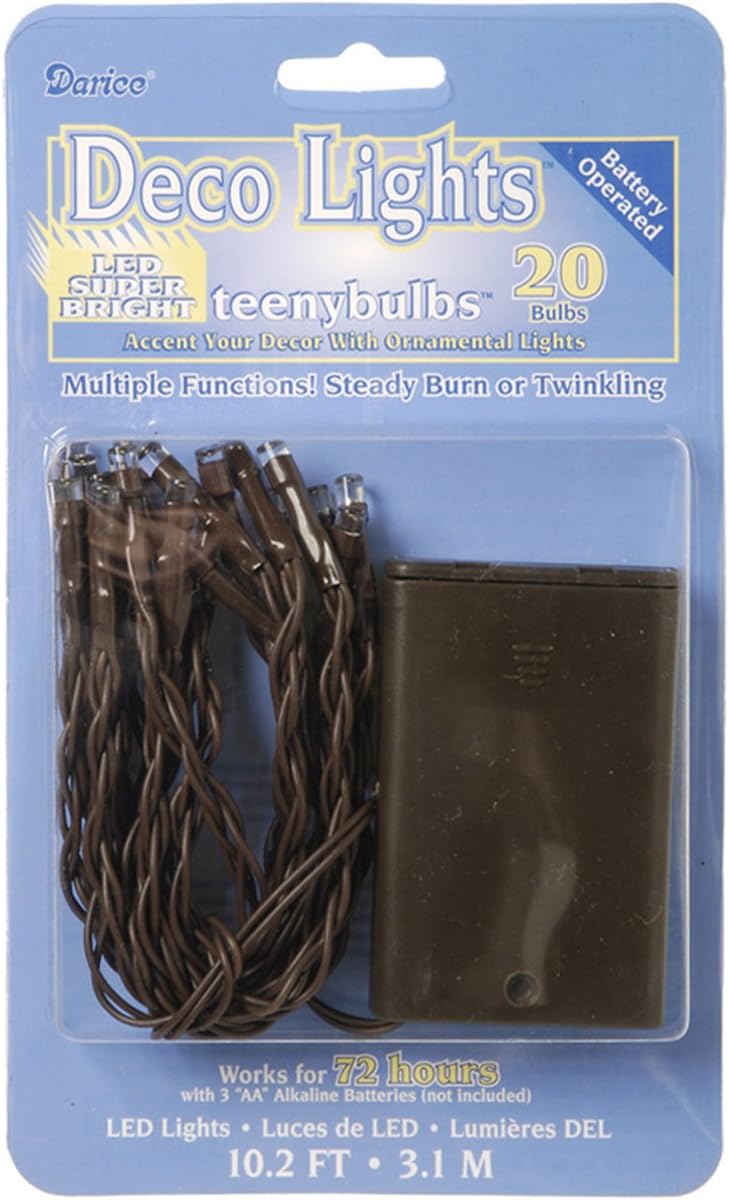 Amazon.com: Darice 20-Light Battery Operated Wire LED Miniature Light ...