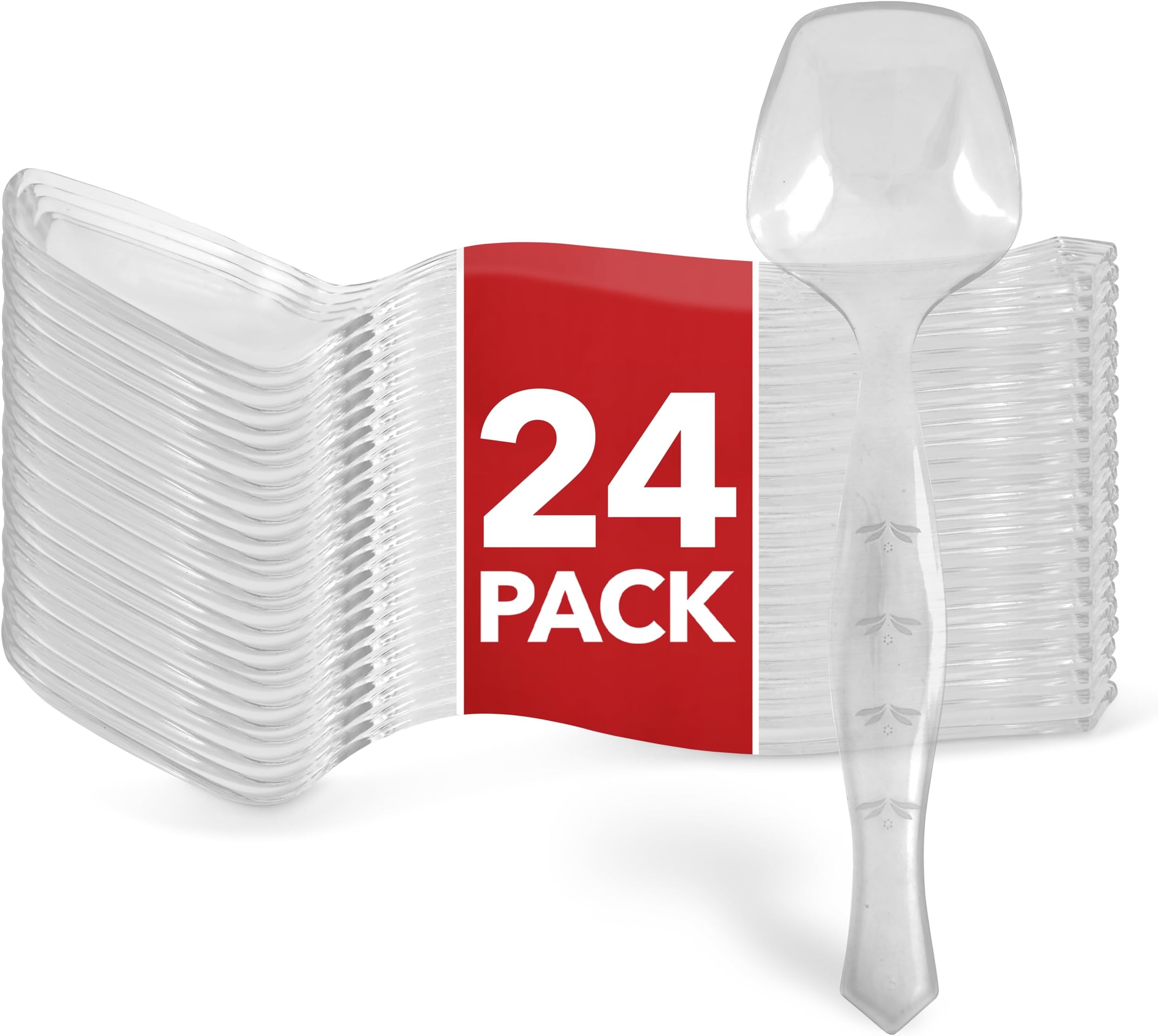 Amazon.com: 4 Count Disposable Serving Spoons, Clear Plastic Serving ...