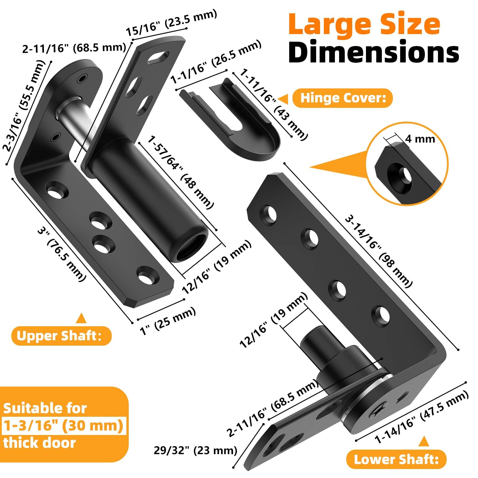 Snapklik.com : Mixizigoz Dual Swing Saloon Door Hinges, Self Closing ...