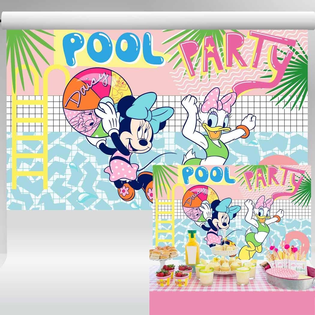Amazon.com : Minnie and Daisy Pool Party Backdrop Summer Water Game ...