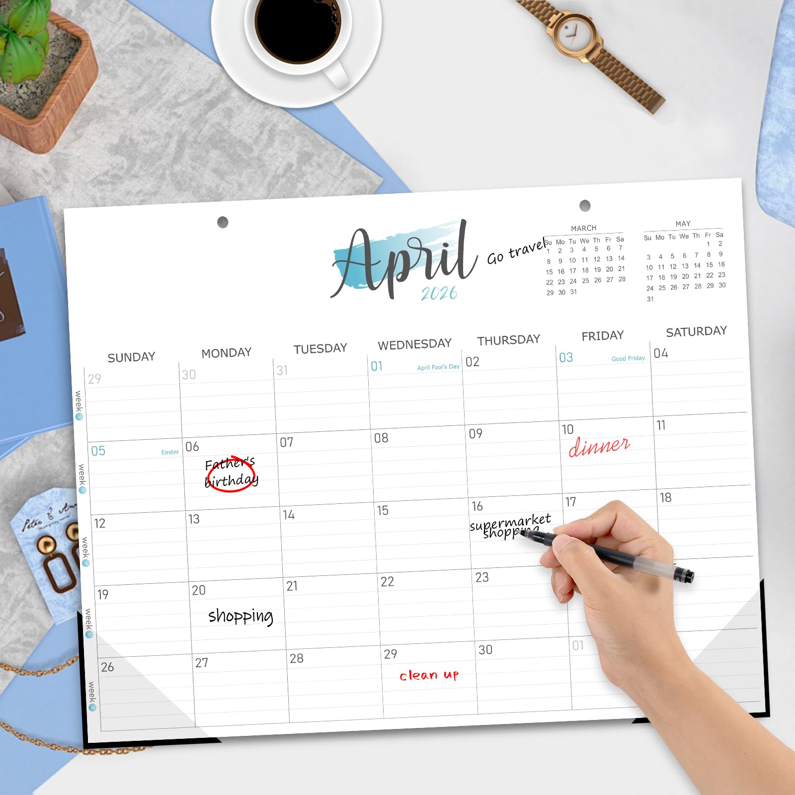 Snapklik.com : Guasslee Wall Calendar 2025, 18-Month Desk/Wall Calendar ...