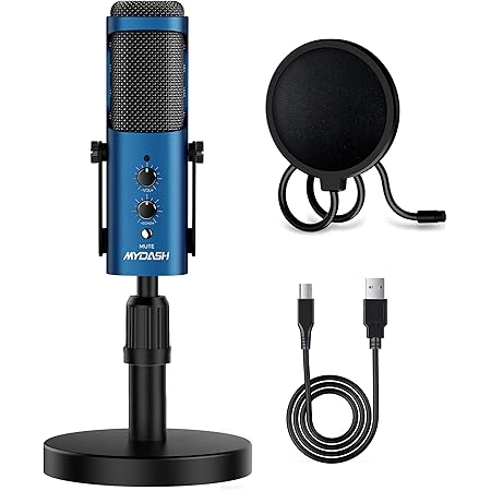 USB Microphone, Aveek Condenser Recording Microphone with Mute and Echo ...