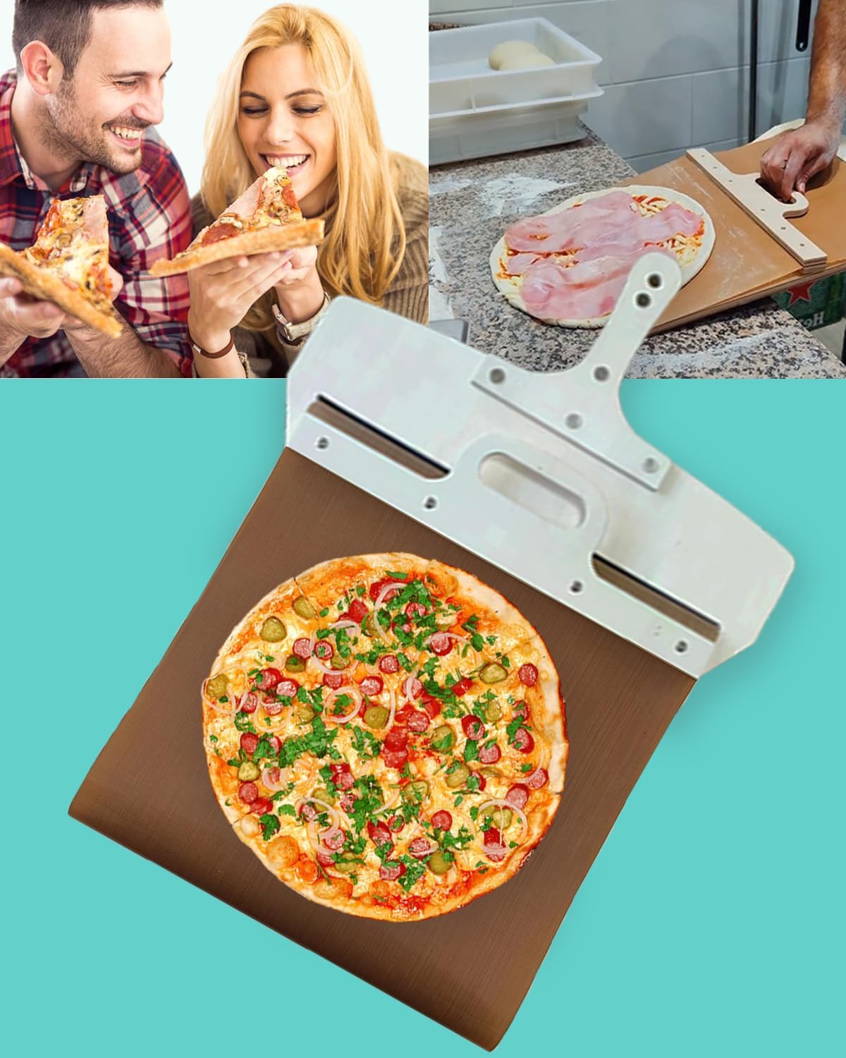 Amazon.com: KFP Sliding Pizza Peel, non-stick Pizza Peel That Transfers ...