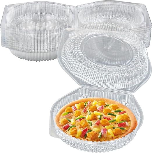 Amazon.com: 24 Pcs Plastic Disposable Pie Keeper with Hinged Locking ...