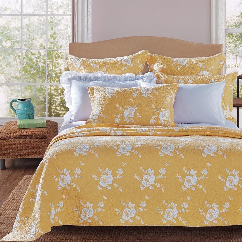 Amazon.com: Calla Angel Rose Melody Luxury Handmade Pure Cotton Quilt ...