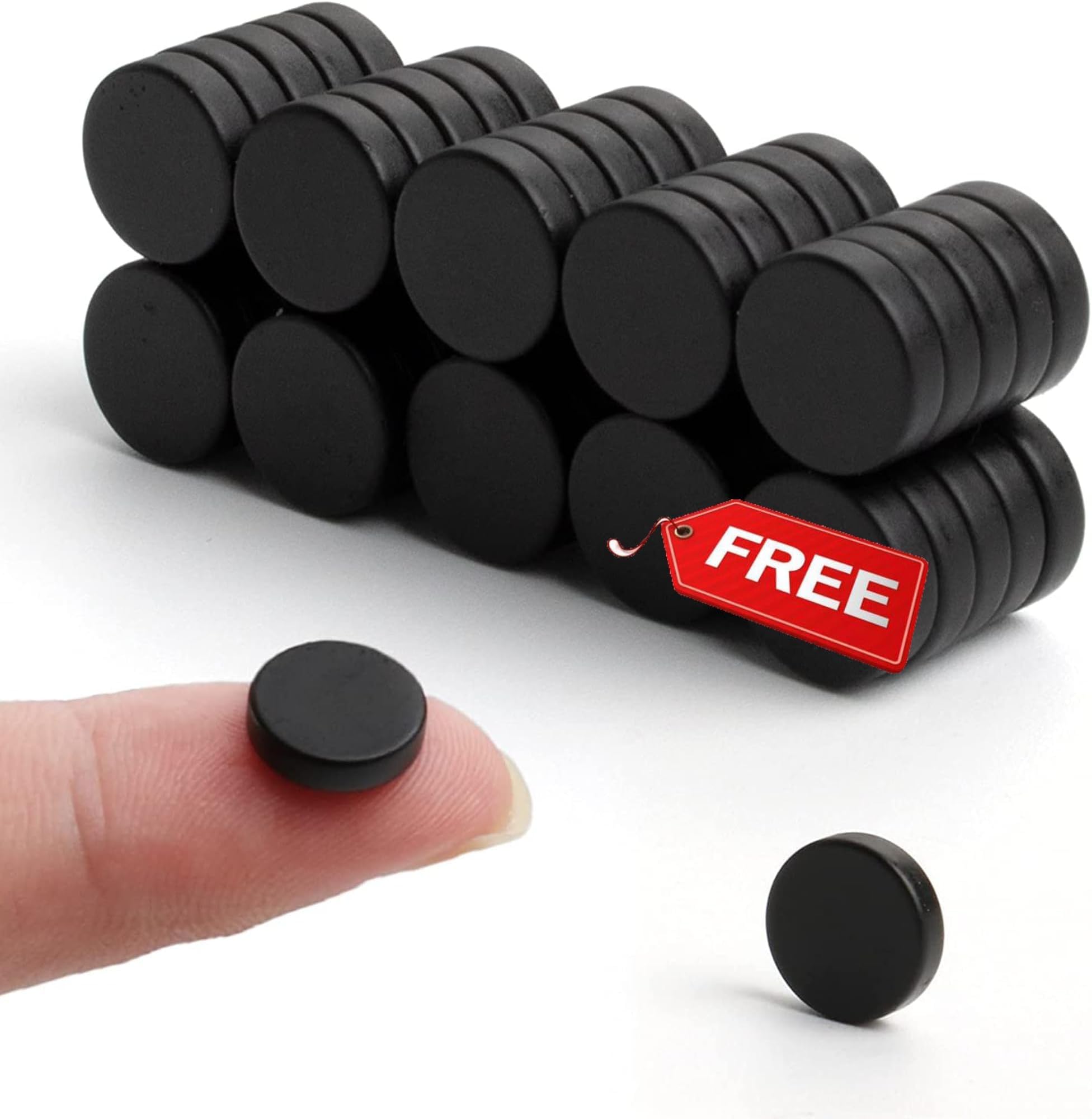 Amazon.com: Premium 60 Pcs 10x2.6 MM Black Small Magnets | Mini Magnets ...