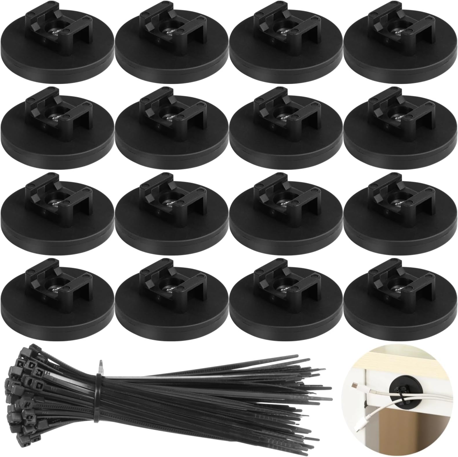 Amazon.com: Magnetic Cable Zip Tie Mounts, 25 Pcs Magnets with 100 Pcs ...