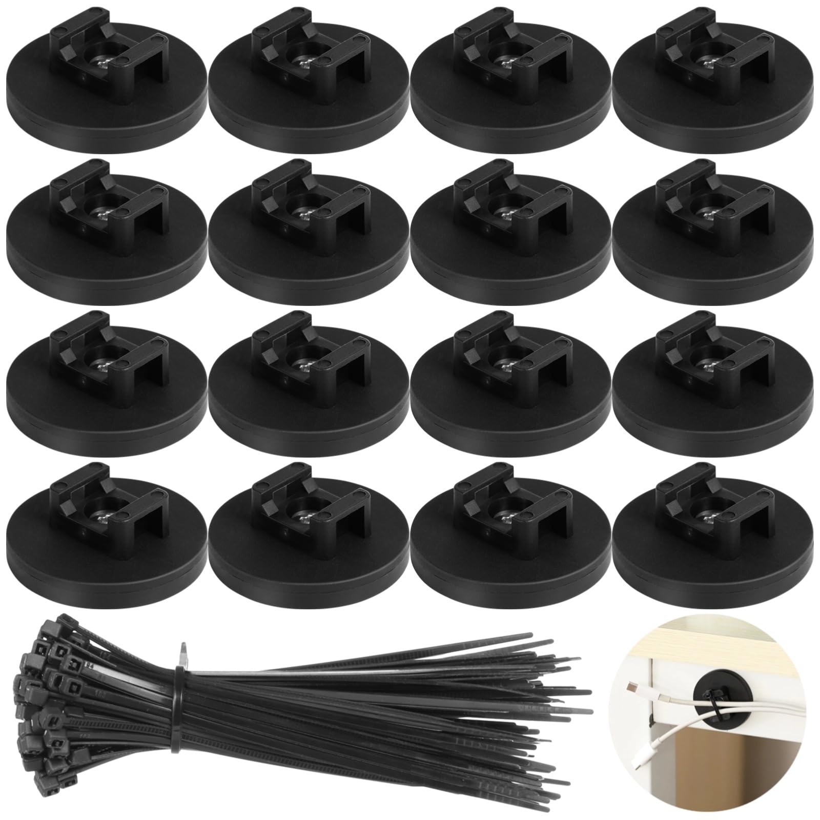 Amazon.com: Magnetic Cable Zip Tie Mounts, 20 Pcs Magnets with 100 Pcs ...