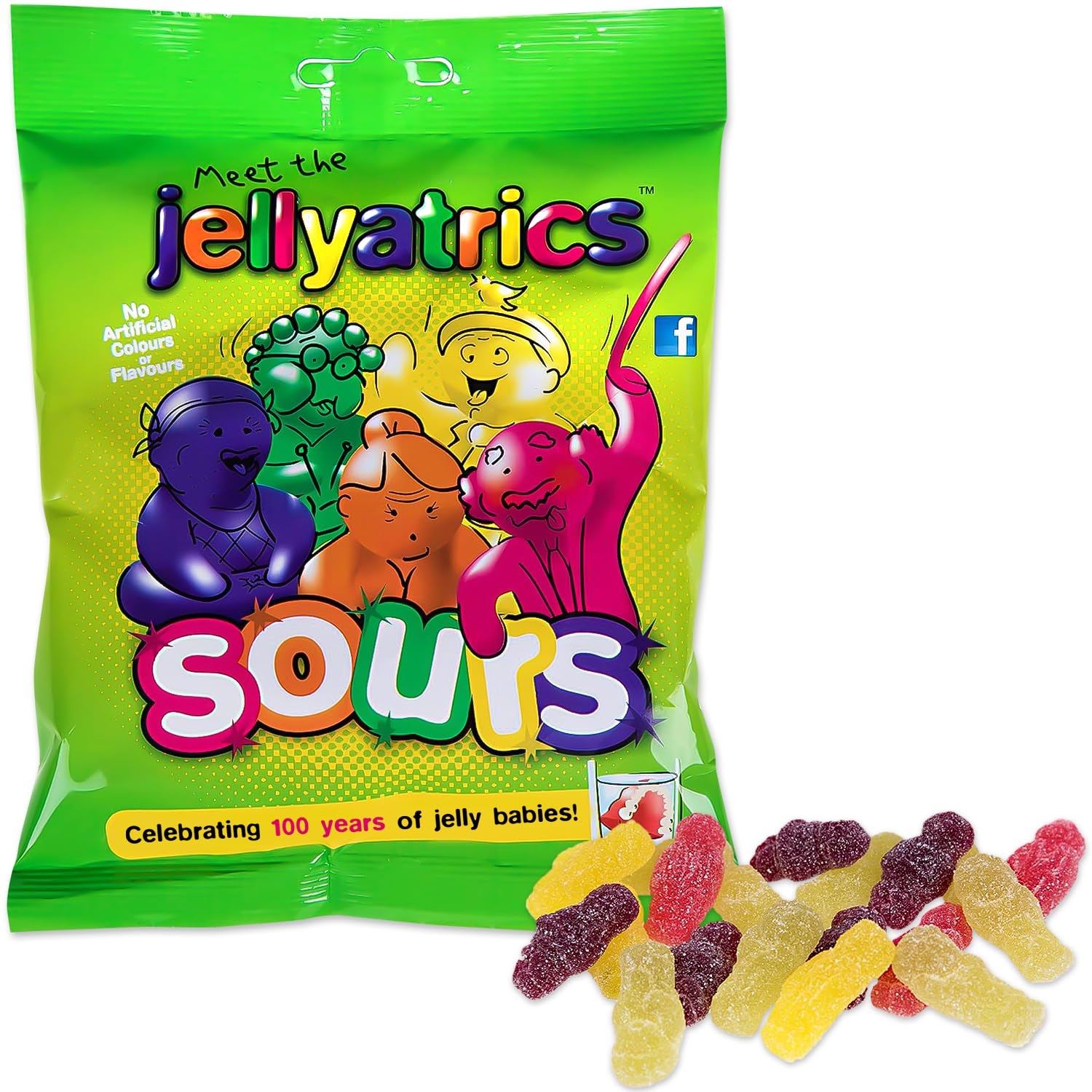 Jellyatrics Jelly Babies Sours - 150g Bag of Sweets - Meet the ...