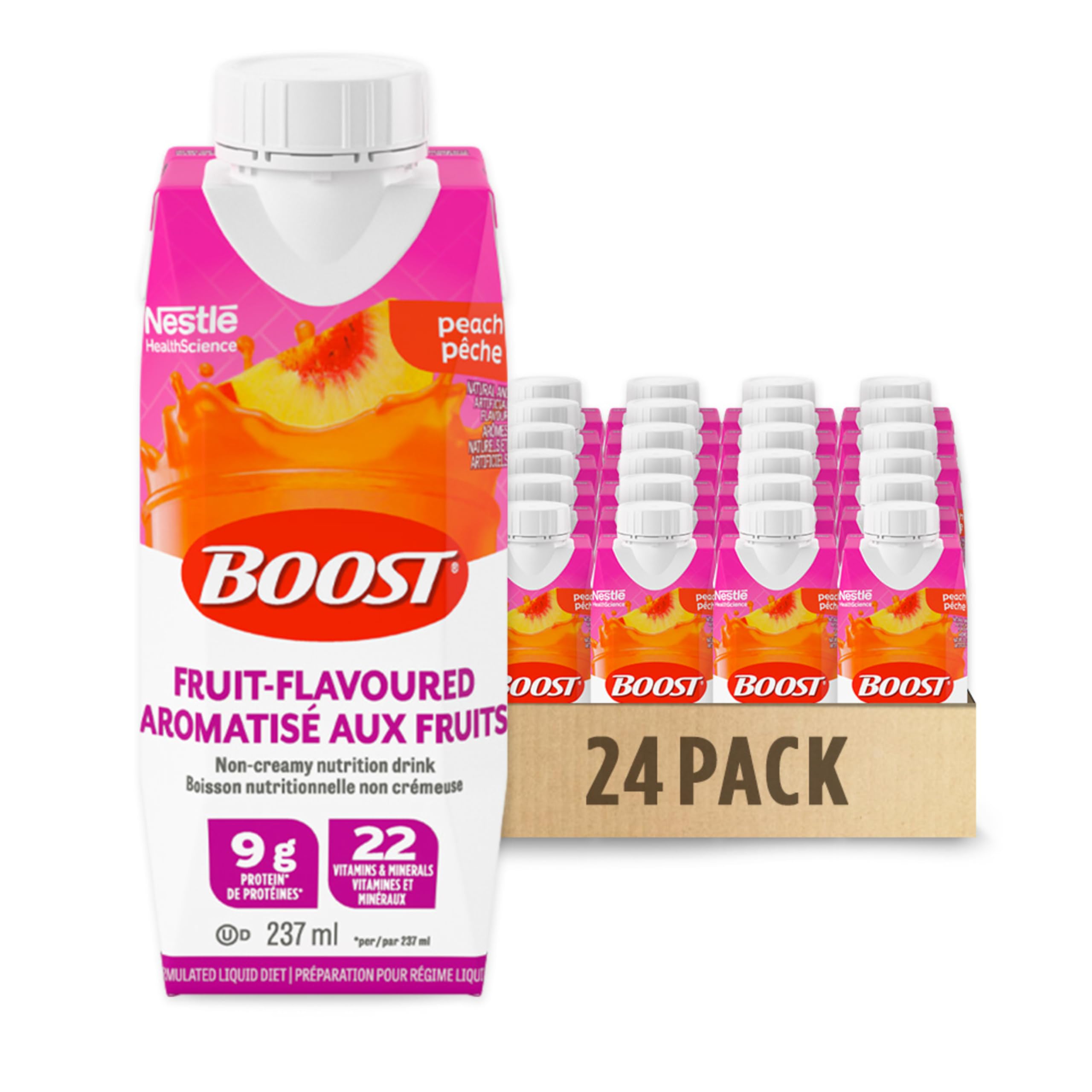 BOOST Fruit Flavoured Complete Nutrition Peach, 24 Boxes, 237 mL ...