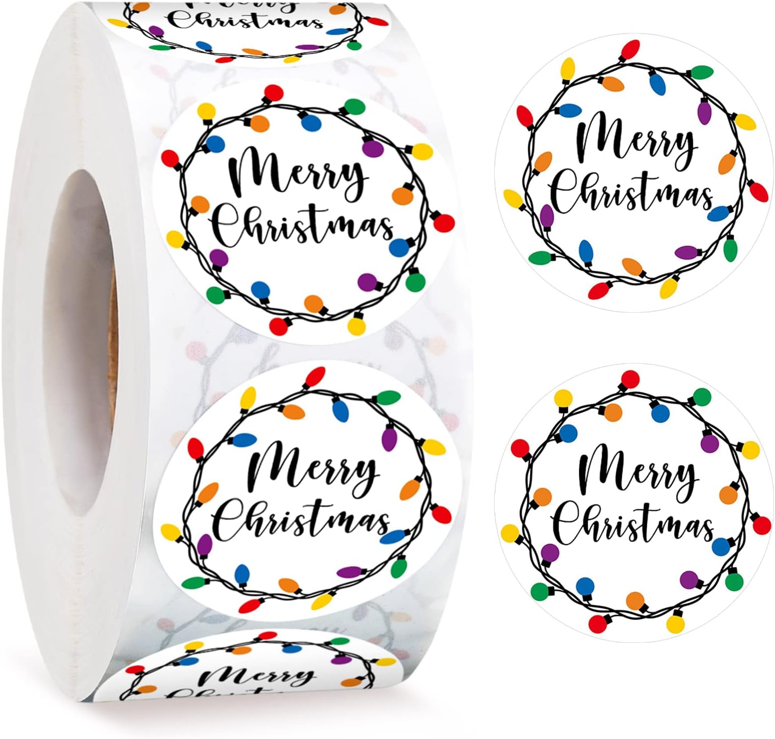 Amazon.com: Merry Christmas Thank You Stickers Wreath Holiday Stickers ...