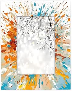 Amazon.com - QIANDODUO Watercolor Tie-dye Graffiti Picture Frame, Wood ...