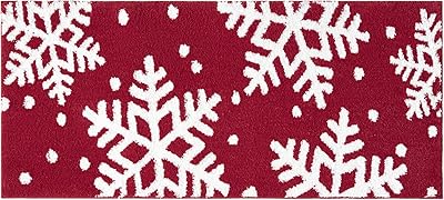 Amazon.com: Estmy Red Snowflake Joy Christmas Rug 2x3, Plush Soft Cute ...