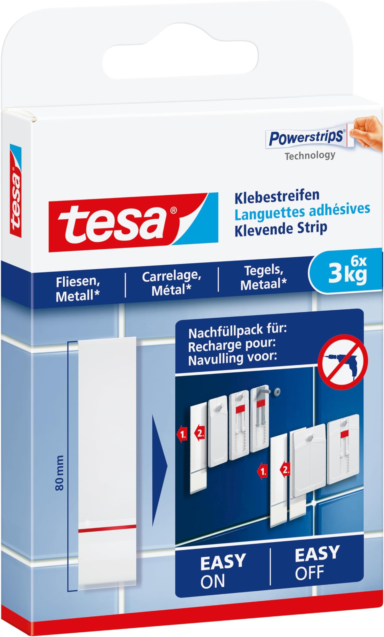 tesa Powerstrips POSTER Big Pack - Doppelseitige Klebestreifen für ...